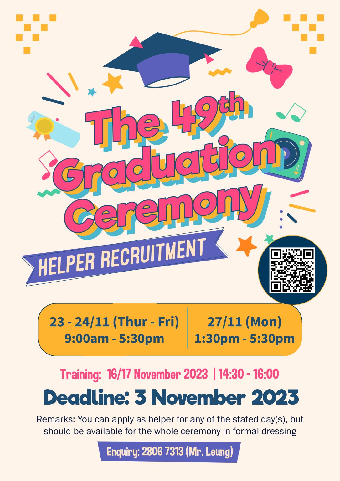 The 49th Graduation Ceremony Helper Recruitment – Office of Student ...